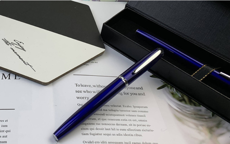 Blue and black business signature pen laser custom logo